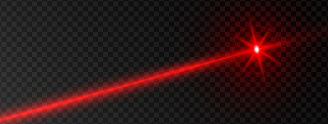 Laser beam red light line ray Royalty Free Vector Image