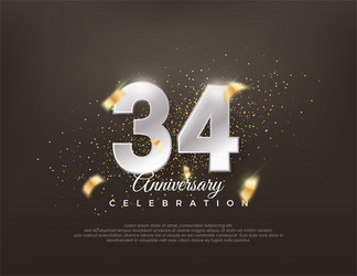 Modern number 34th elegant anniversary Royalty Free Vector