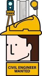 Isolated civil engineer avatar Royalty Free Vector Image