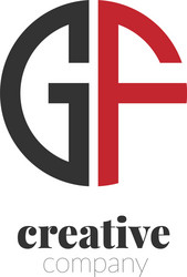 Initial letter fg black creative design logo Vector Image