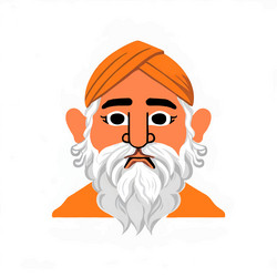 Indian old sadhu cartoon character flat design Vector Image