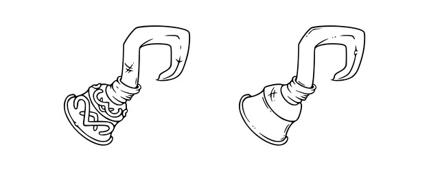 Pirate arm hook retro captain Royalty Free Vector Image