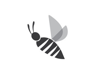 Bee flat open wings and fly for logo design Vector Image