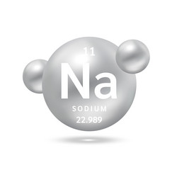 Sodium molecule models silver Royalty Free Vector Image