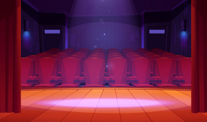 Play on theater stage with curtain cartoon Vector Image