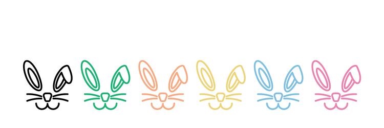 Easter bunny icon set happy rabbit with big ears Vector Image