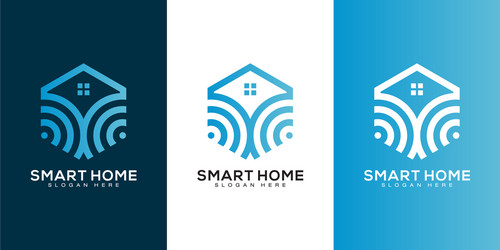 Smart home logo design template Royalty Free Vector Image