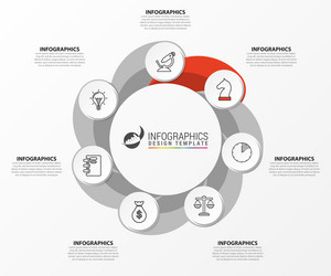 Business chart with 7 steps infographic design Vector Image