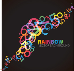 Rainbow number background Royalty Free Vector Image