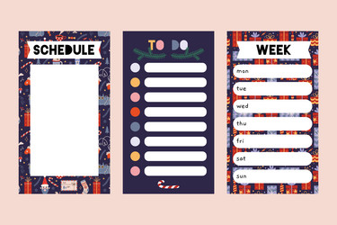 Trendy editable weekly planner schedule and to do Vector Image