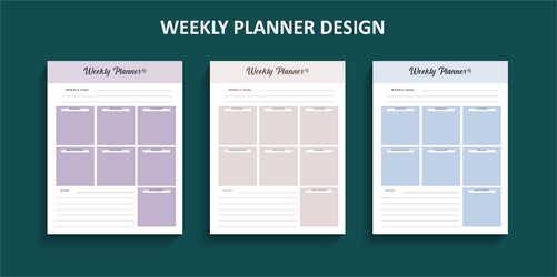 Daily planner template modern layout design Vector Image