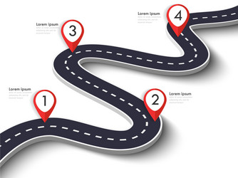 Infographic with a winding road city map Vector Image