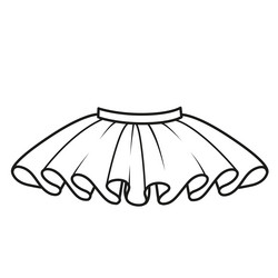 Elegant fluffy three-layer skirt outline Vector Image