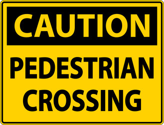 Caution pedestrian crossing sign on white Vector Image