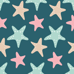 Starfish pastel color seamless pattern Royalty Free Vector
