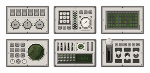 Retro dashboard control panel switch and buttons Vector Image