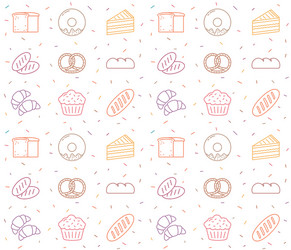 Sweets and bakery pattern background Royalty Free Vector