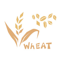 Whole grain logo wheat spikelet product emblem Vector Image