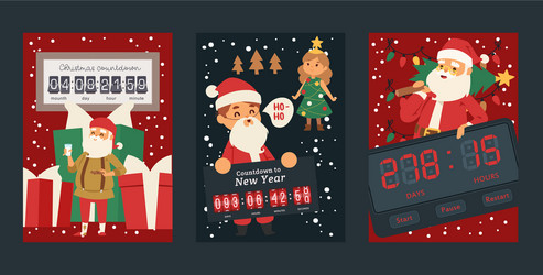 Christmas countdown printable tags Royalty Free Vector Image