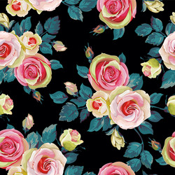 Seamless pattern with pink roses Royalty Free Vector Image