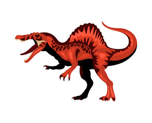 Spinosaurus dinosaur in vintage Royalty Free Vector Image
