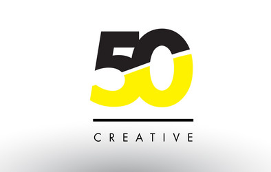 50 black and white lines number logo design Vector Image