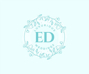 Ed initials letter wedding monogram logos Vector Image