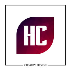 Initial letter hc logo template design Royalty Free Vector