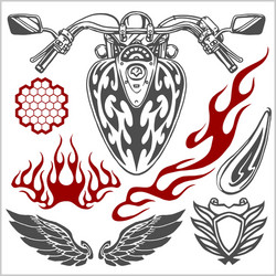 Tribal biker motorcycle tattoo Royalty Free Vector Image