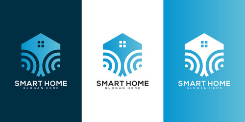 Smart home logo design template Royalty Free Vector Image