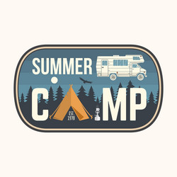 Summer camp sticker label Royalty Free Vector Image