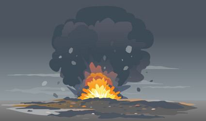 War destroyed city landscape background Royalty Free Vector