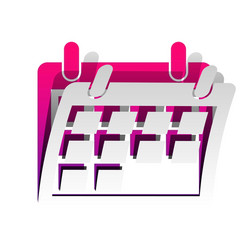 Calendar sign white icon Royalty Free Vector Image