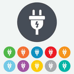 Electric plug with power connector linear icon Vector Image