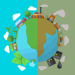 Environmental pollution round concept Royalty Free Vector
