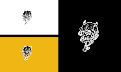 Head devil outline design Royalty Free Vector Image