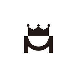 Letter m curve outline geometric symbol simple Vector Image