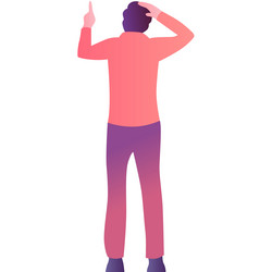 Man pointing up icon isolated on white Royalty Free Vector