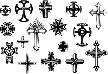 Religious cross design collection Royalty Free Vector Image