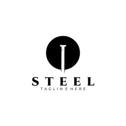 Steel logo design nail Royalty Free Vector Image