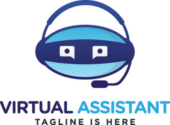 Virtual assistant logo Royalty Free Vector Image