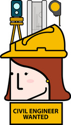 Isolated civil engineer avatar Royalty Free Vector Image