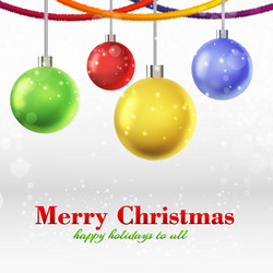 Winter holiday with christmas balls Royalty Free Vector