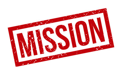 Mission rubber stamp red rubber grunge Royalty Free Vector