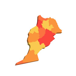 Morocco political map of administrative divisions Vector Image