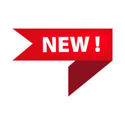 Red left top corner tag with new banner Royalty Free Vector