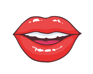Female lips with smile Royalty Free Vector Image