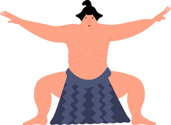 Set two sumo character sportsmans Royalty Free Vector Image