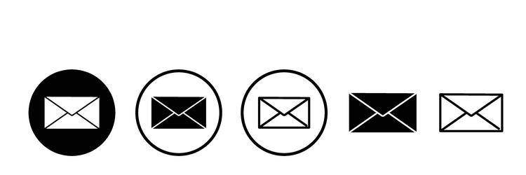Email icon set mail message post symbol Royalty Free Vector