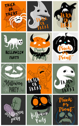 Halloween Gift Cards Collection Royalty Free Vector Image